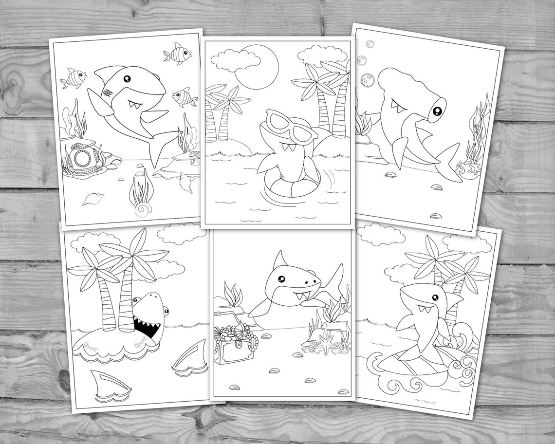 Printable Shark Coloring for Kids, Shark Activity Coloring Pages, Kids ...