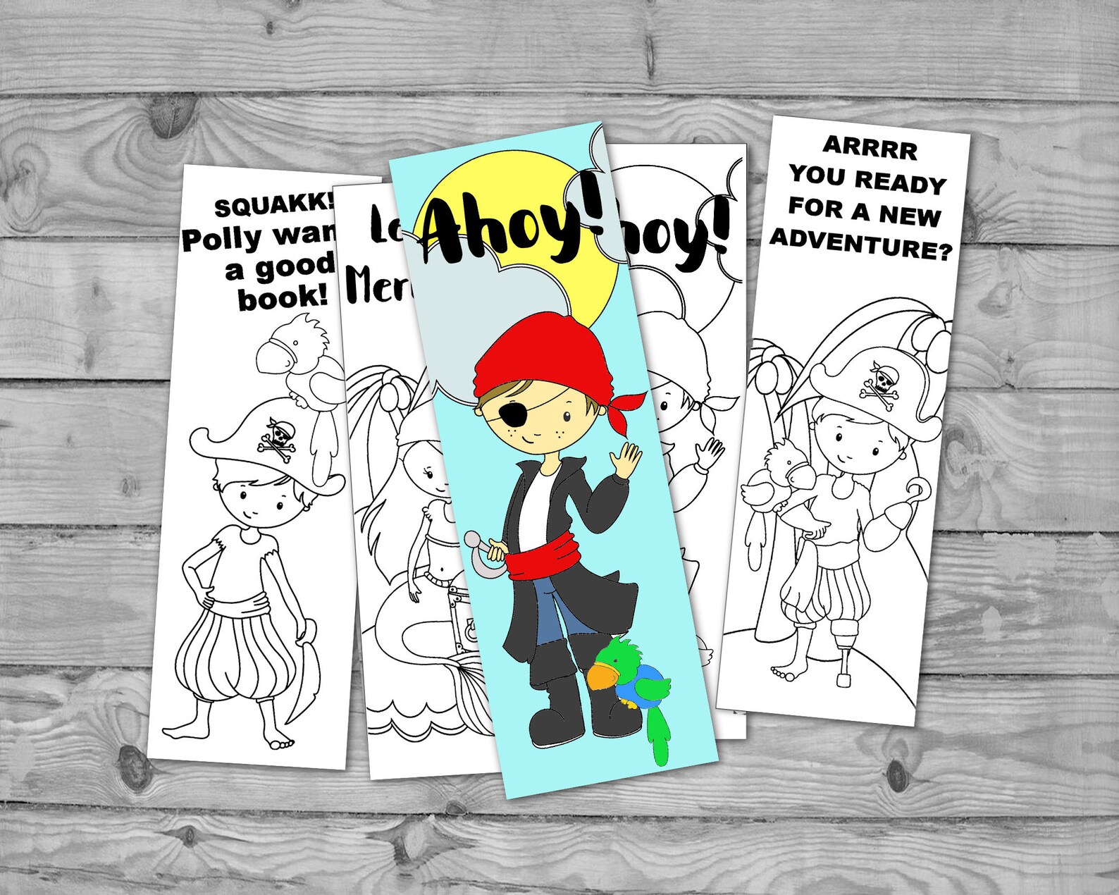 Printable Pirate Bookmarks, Coloring, Student Gifts, Printable Favors ...
