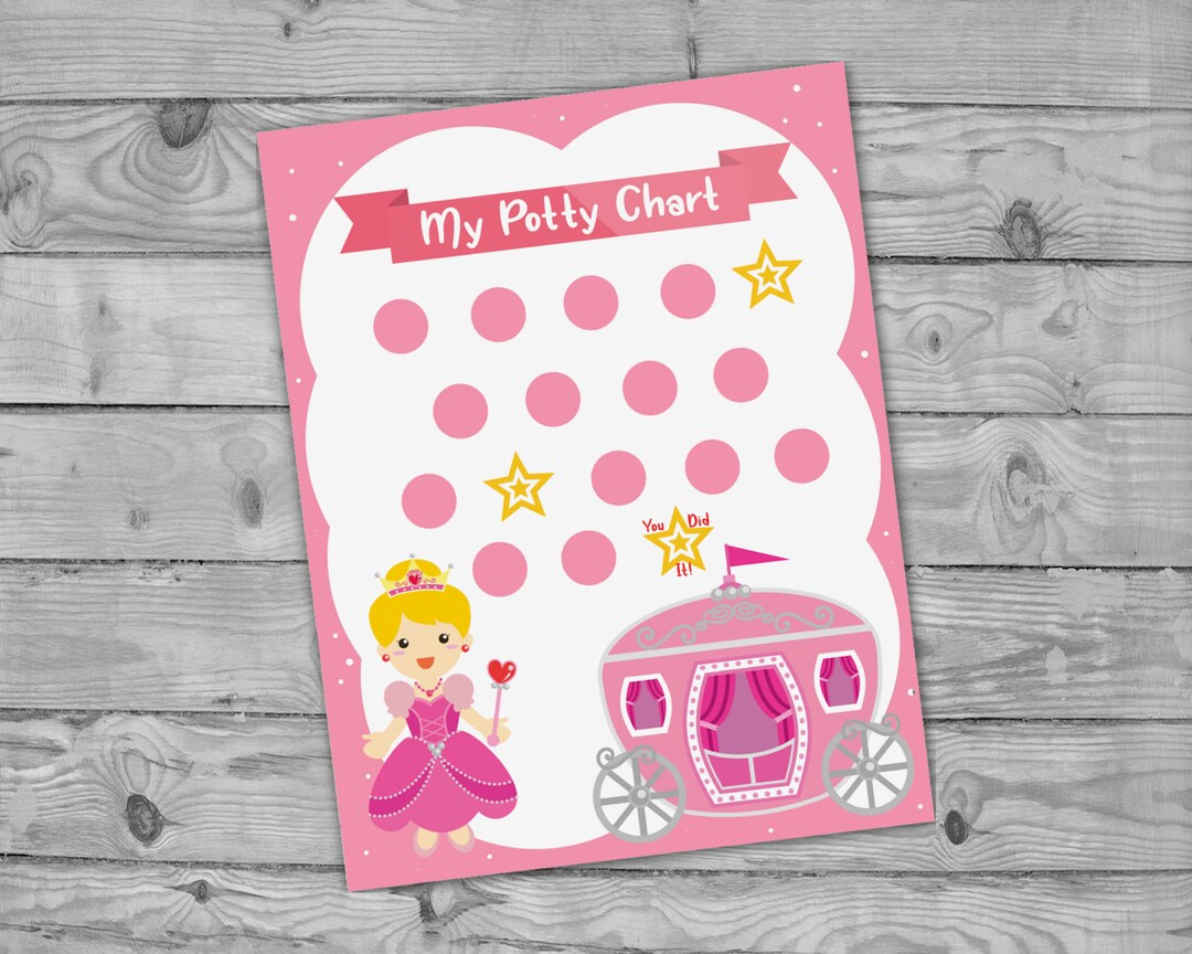 Printable Princess Potty Chart, Kid's Sticker Chart, Instant Download ...