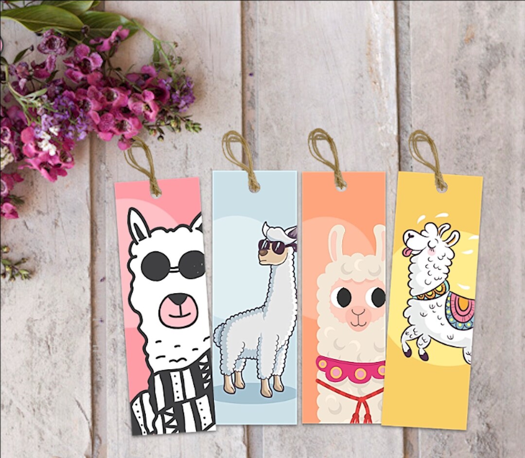 Printable Llama Bookmarks, Student Gifts, Printable Favors, Bookmarks ...