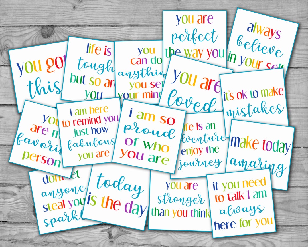 Printable Kindness Notes, Motivational Cards, Lunchbox Notes ...