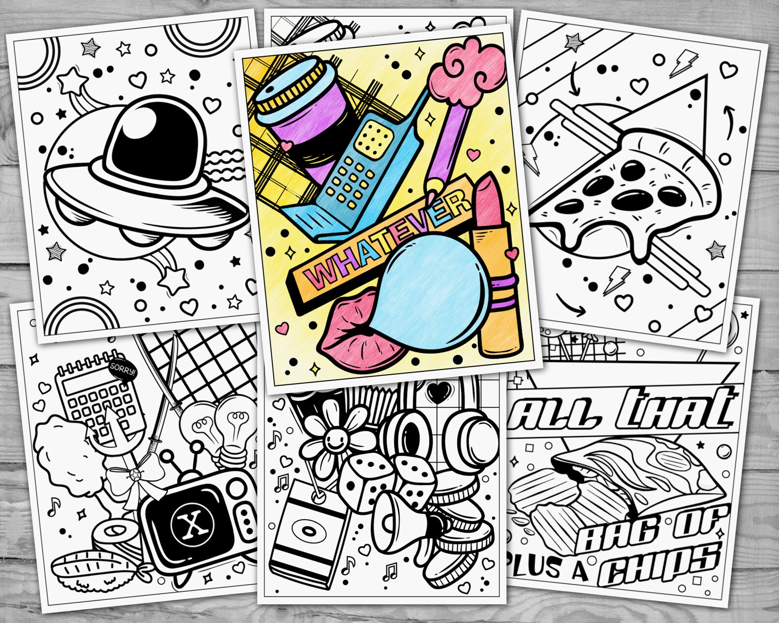 Printable 90s Coloring Pages 90s Aesthetic I Love the 90s - Etsy Canada