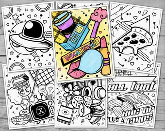 Printable 90s Coloring Pages 90s Aesthetic I Love the 90s Coloring Book Etsy UK