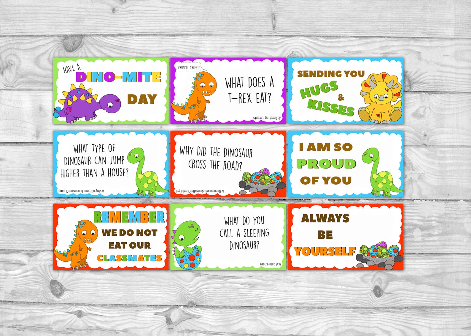 Printable Dinosaur Lunch Box Notes School Lunch Notes | Etsy