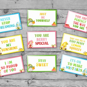 Printable Lunchbox Notes, Gnome Affirmation Cards - Etsy