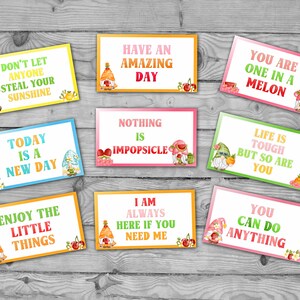 Printable Lunchbox Notes, Gnome Affirmation Cards - Etsy