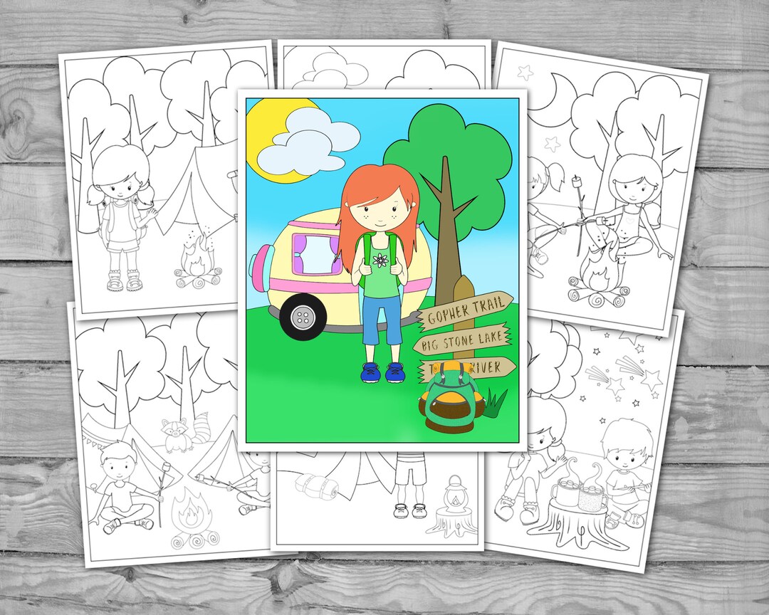 Printable Camping Coloring for Kids, Camp Activity Coloring Pages, Kids ...