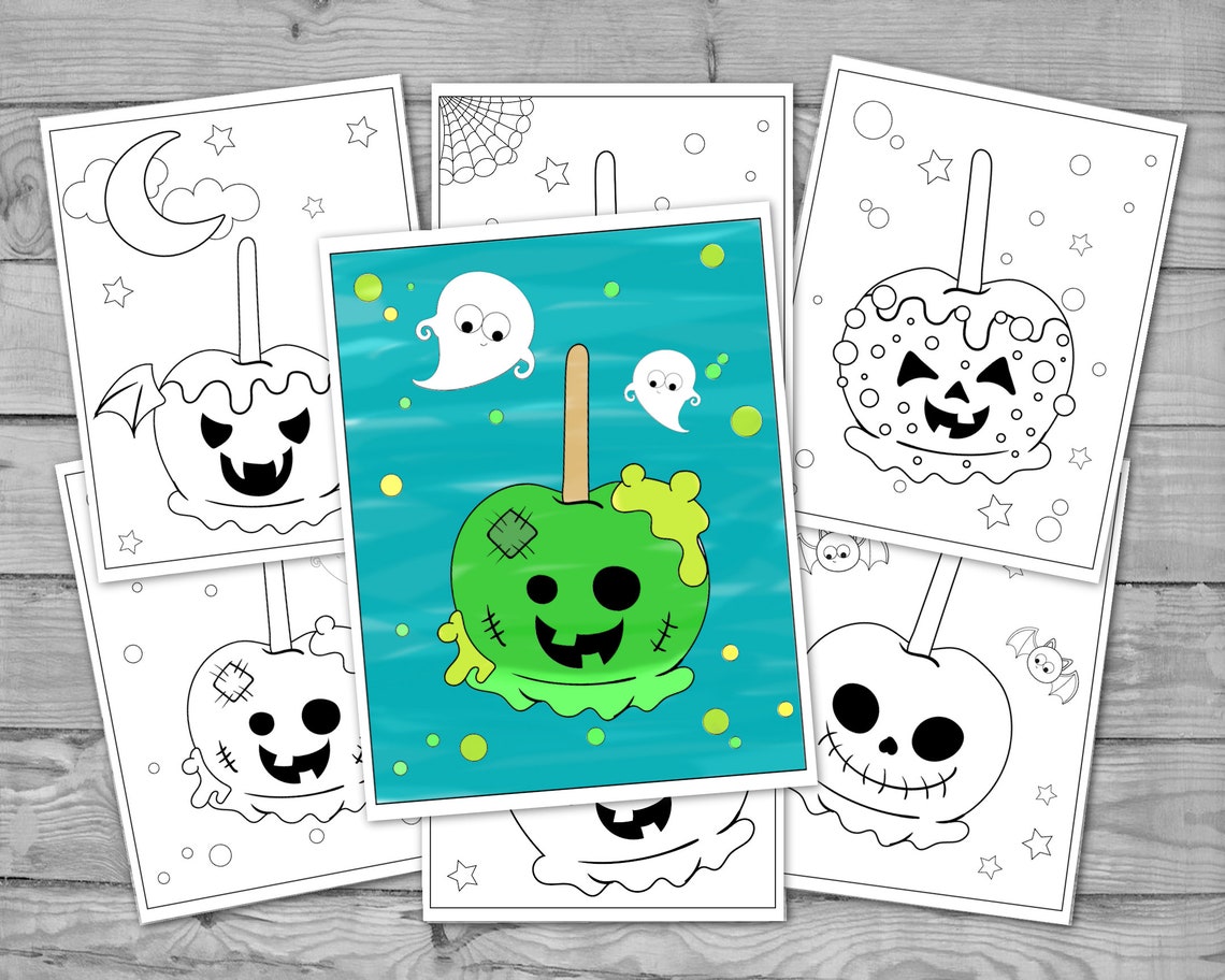Printable Halloween Coloring for Kids Fall Autumn Activity - Etsy