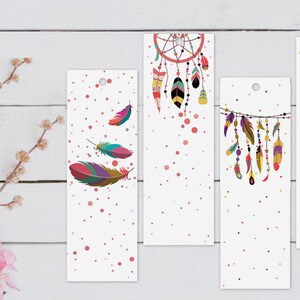 Printable Boho Bookmarks, Bookmarks for Book Lovers, Set of 4 Printable ...