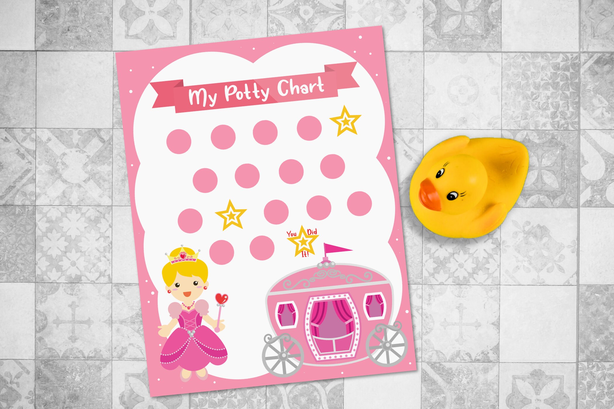 Printable Princess Potty Chart, Kid's Sticker Chart, Instant Download ...