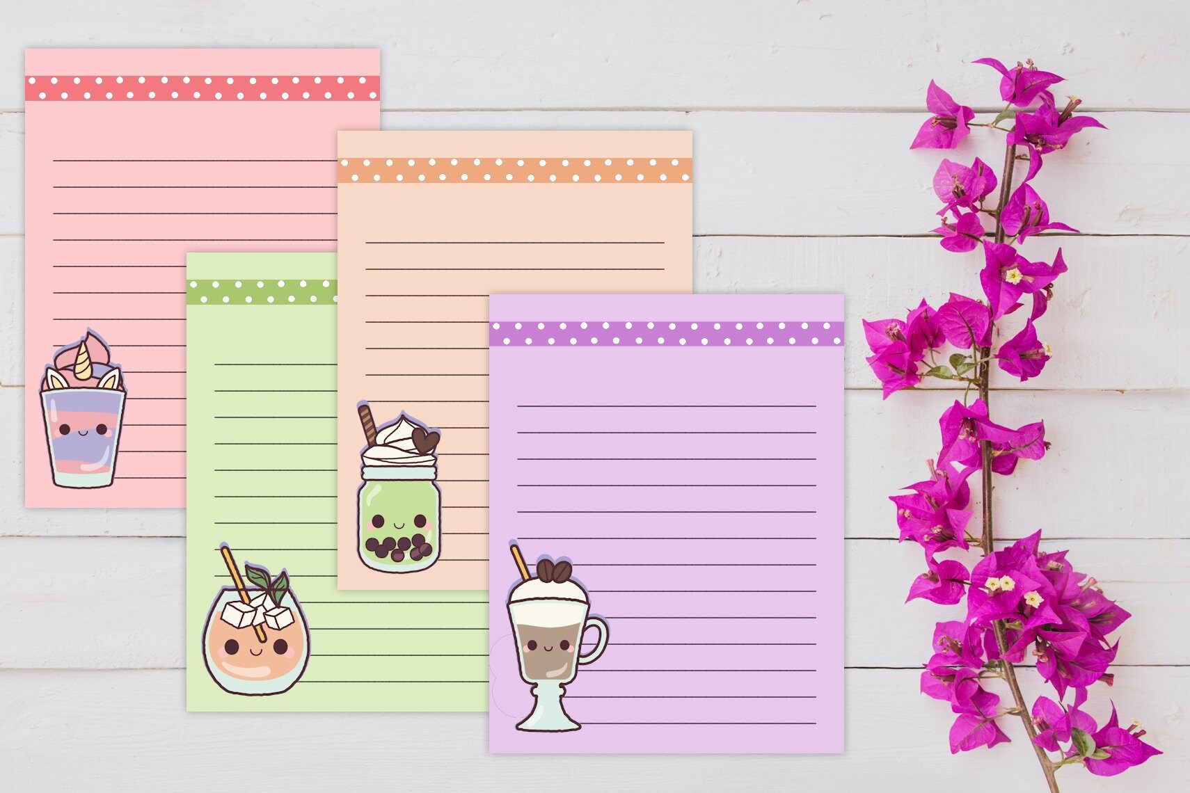 Printable Kawaii Stationary Cute Note Cards Kawaii | Etsy