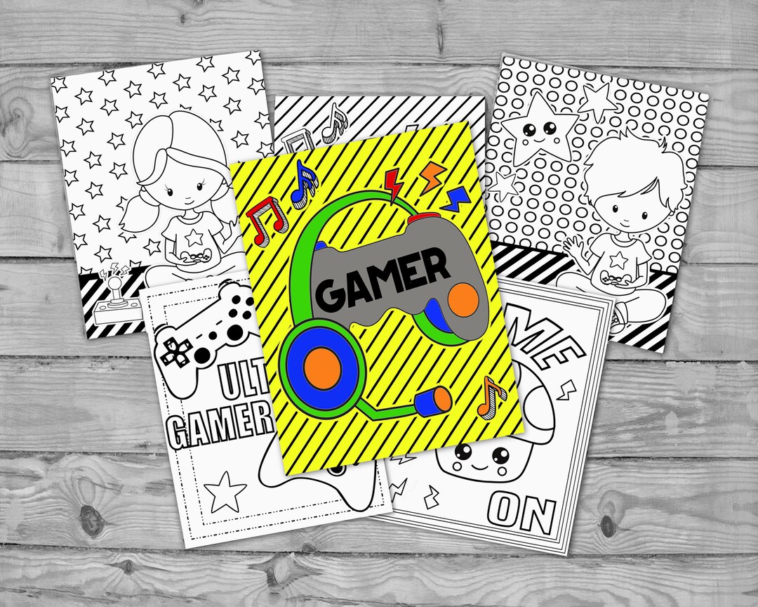 Printable Video Game Coloring for Kids, Gamer Activity Coloring Pages ...