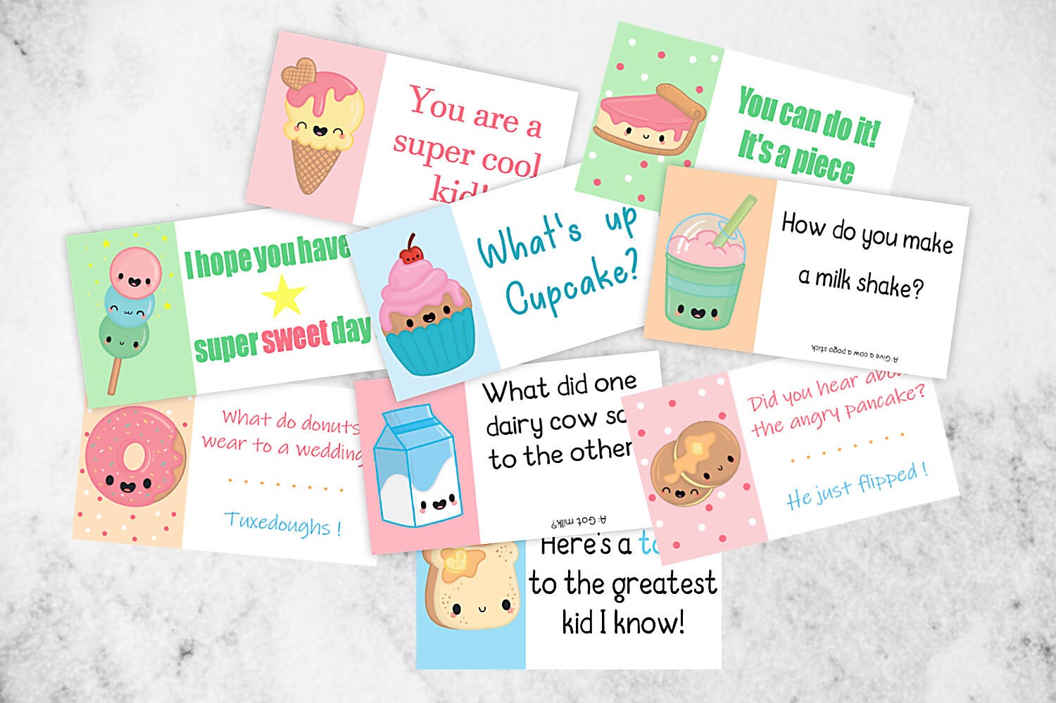 Printable Kawaii Lunch Box Notes, Lunch Box Cards, Printable Lunch ...