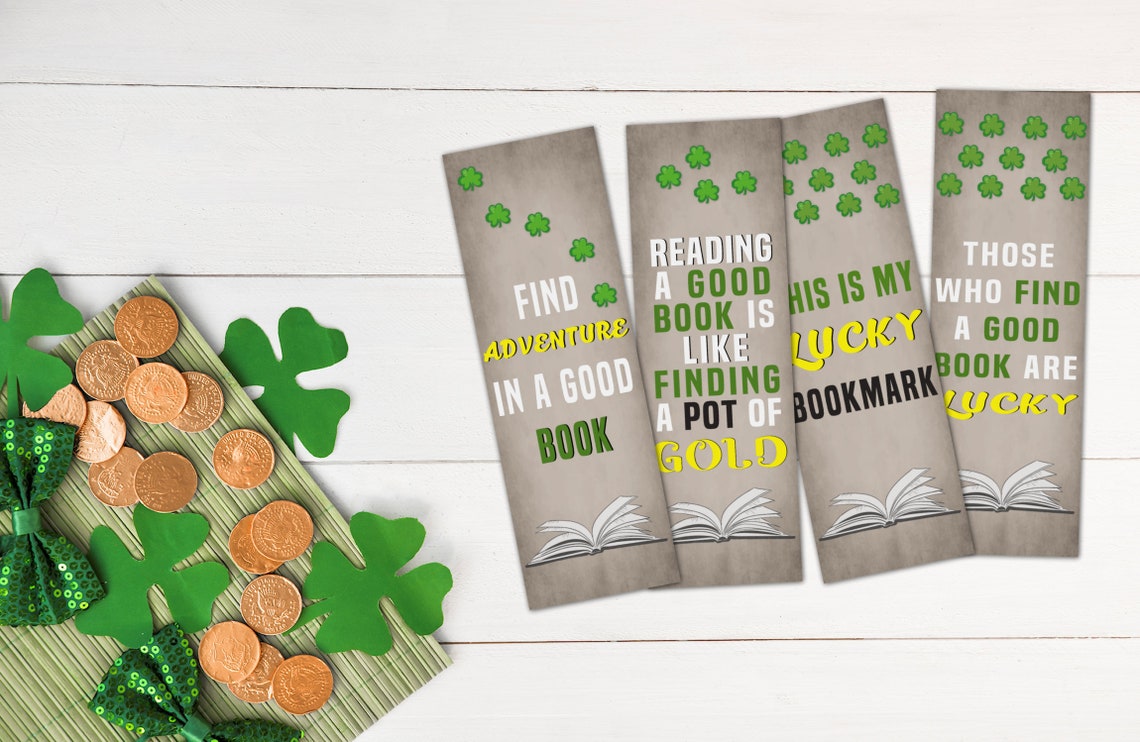 Printable Bookmarks, St Patricks Day Bookmarks, Bookmarks for Book ...
