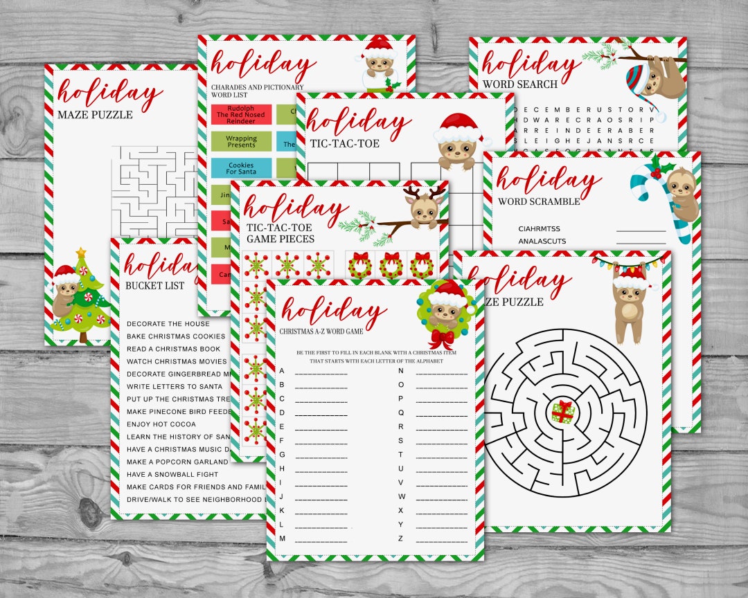 Printable Christmas Game Pack, Holiday Party Games, Printable Family ...