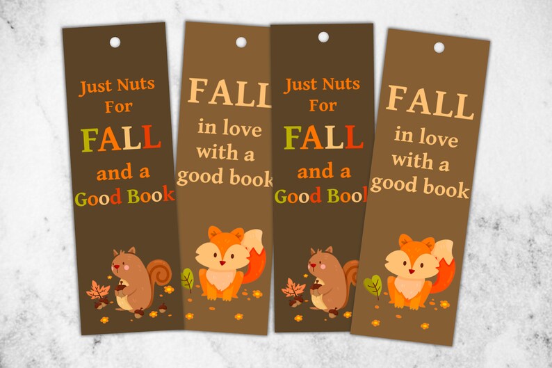Printable Fall Bookmarks, Student Gifts, Autumn Bookmarks for Kids - Etsy