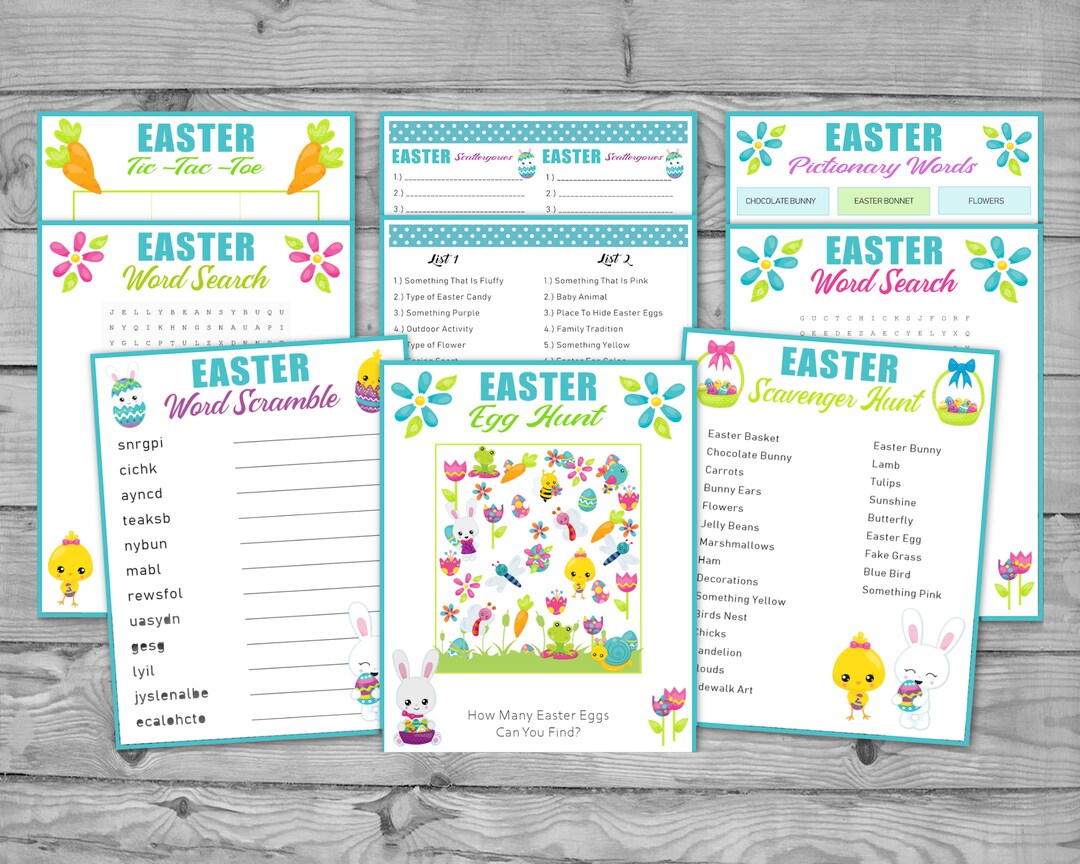 Printable Easter Game Pack, Easter Party Games, Printable Family Game ...
