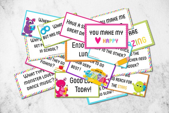Printable Monster Lunch box notes School Lunch Notes | Etsy