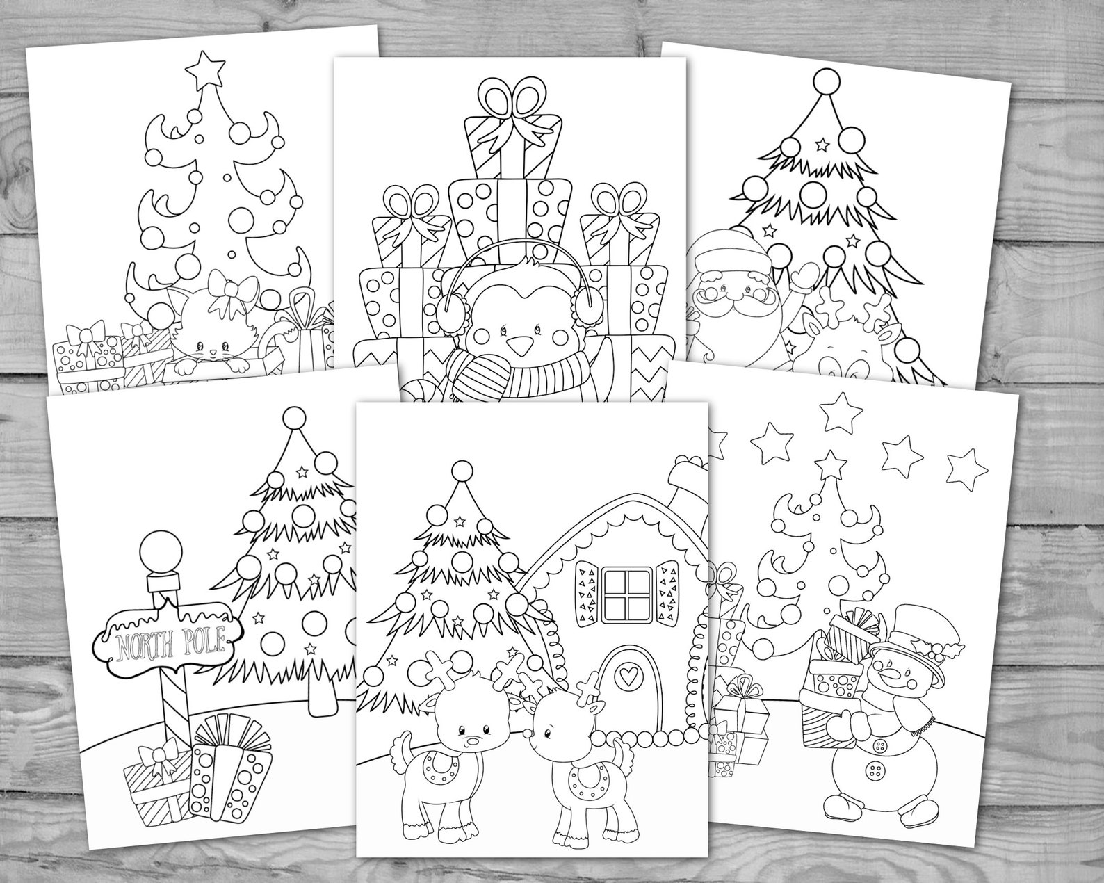 Printable Christmas Coloring for Kids, Holiday Activity Coloring Pages ...