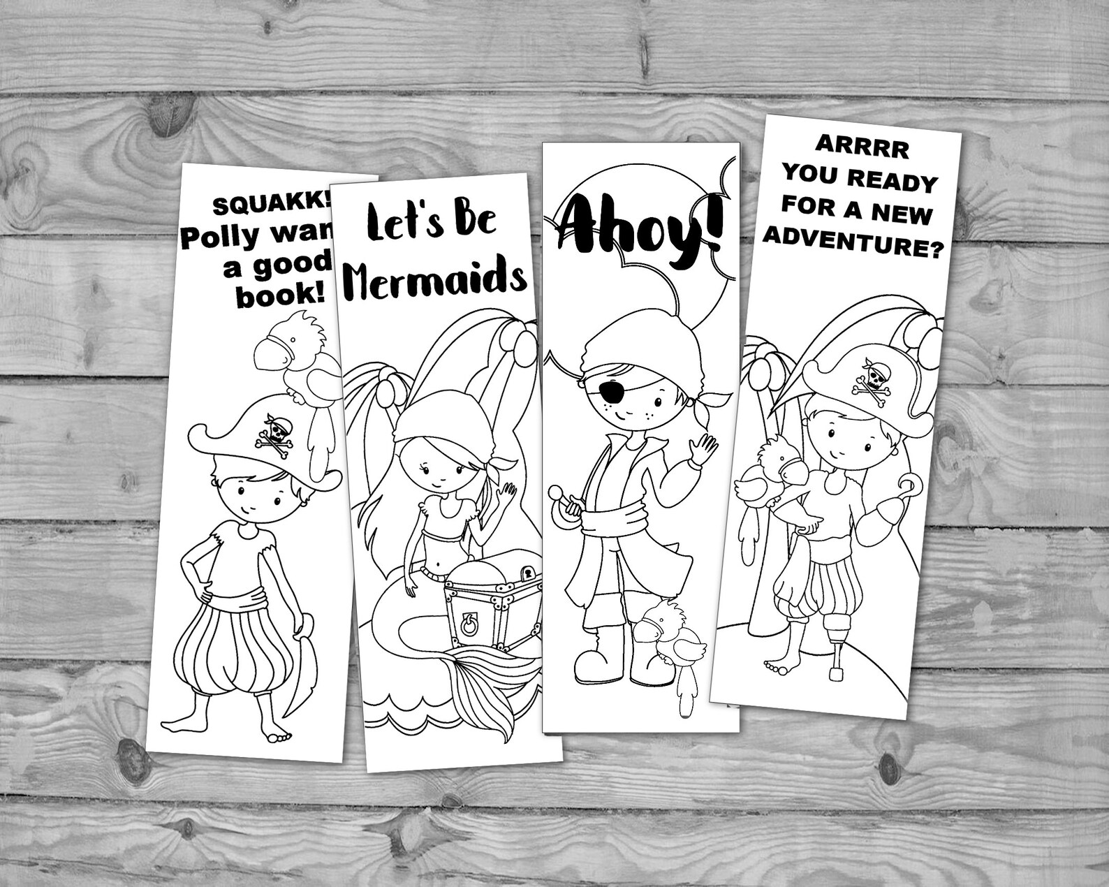 Printable Pirate Bookmarks, Coloring, Student Gifts, Printable Favors ...
