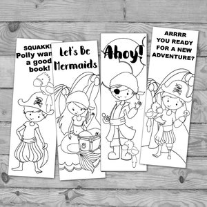 Printable Pirate Bookmarks, Coloring, Student Gifts, Printable Favors ...