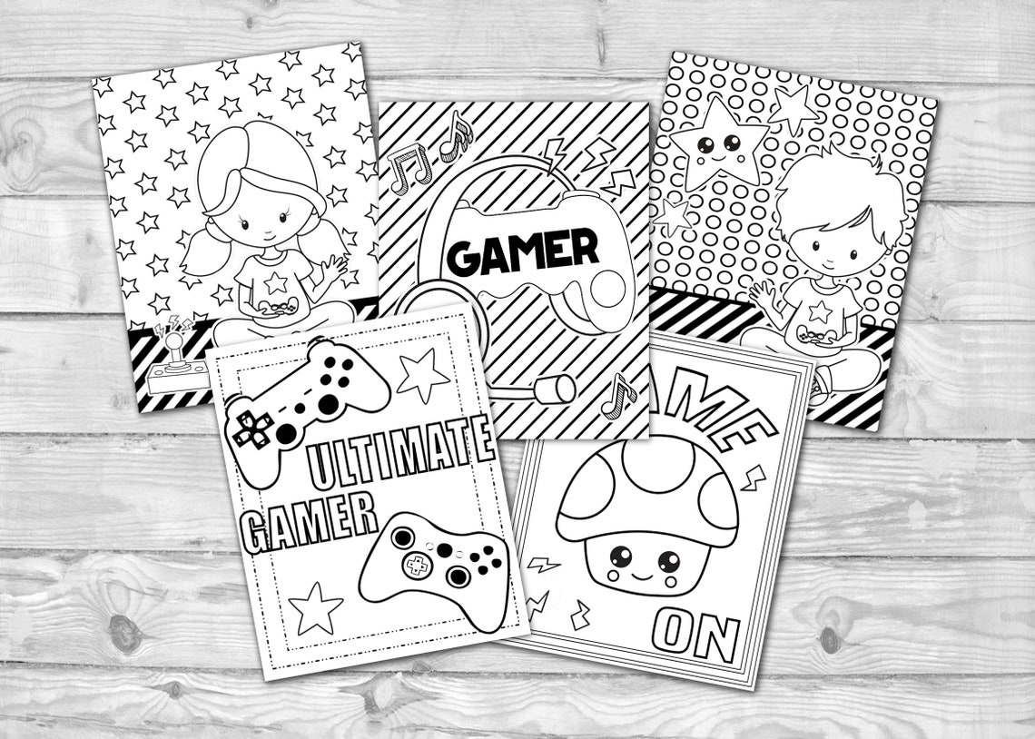 Printable Video Game Coloring for Kids, Gamer Activity Coloring Pages ...