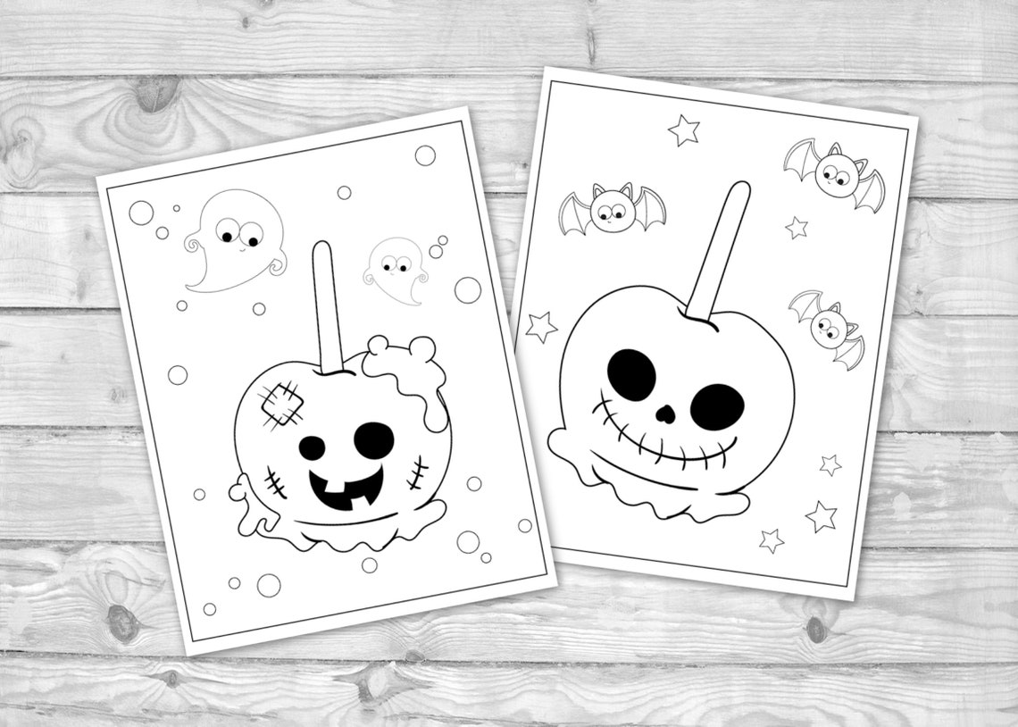 Printable Halloween Coloring for Kids Fall Autumn Activity | Etsy