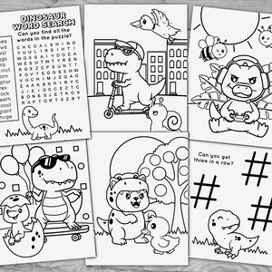 Printable Cute Dinosaurcoloring Pages, Chibi Dinos, Kawaii Dinosaur ...