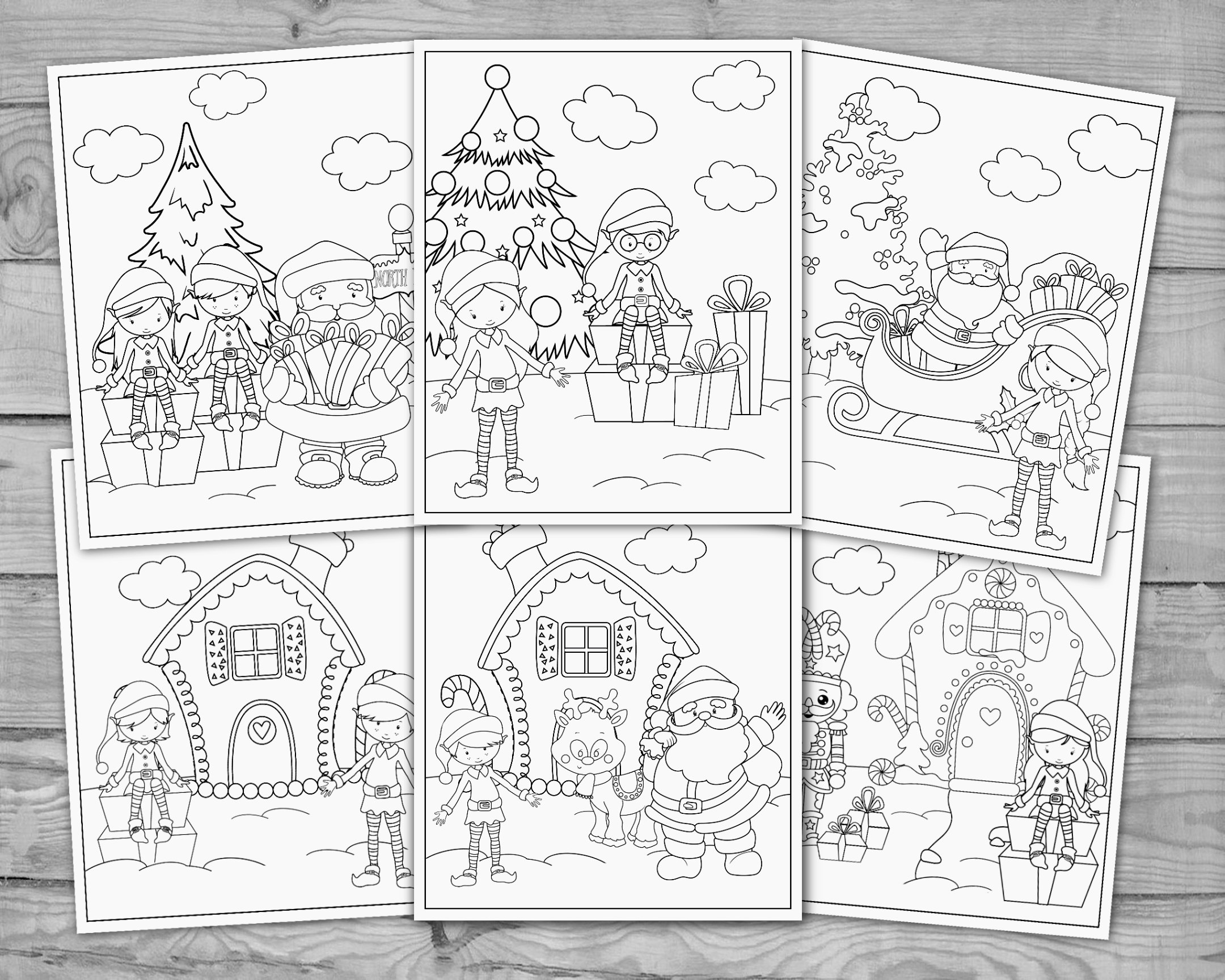 Printable Christmas Coloring for Kids Holiday Activity - Etsy
