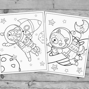 Astronaut Dog Printable Coloring for Kids, Space Dog Coloring Pages ...