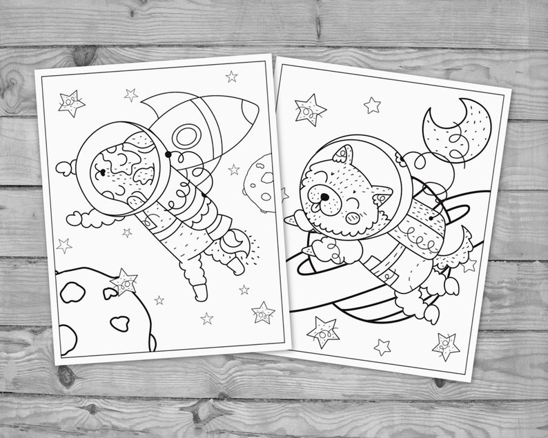 Astronaut Dog Printable Coloring for Kids, Space Dog Coloring Pages ...
