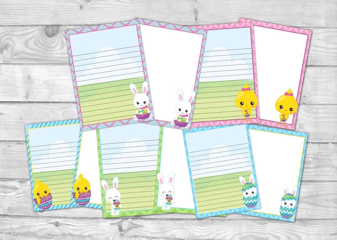 Printable Easter Note Paper - Easter Stationary - Spring Writing Paper ...