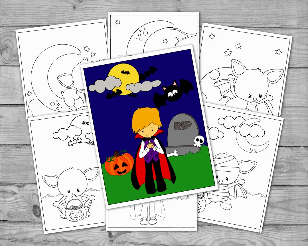 Printable Halloween Coloring for Kids, Fall Autumn Activity Coloring ...
