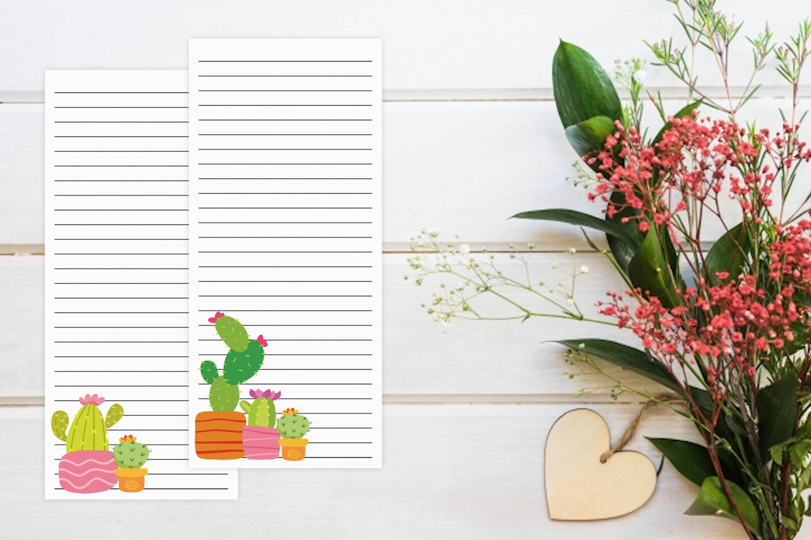Printable Cactus Stationary Set Succulent Paper Cactus Note - Etsy