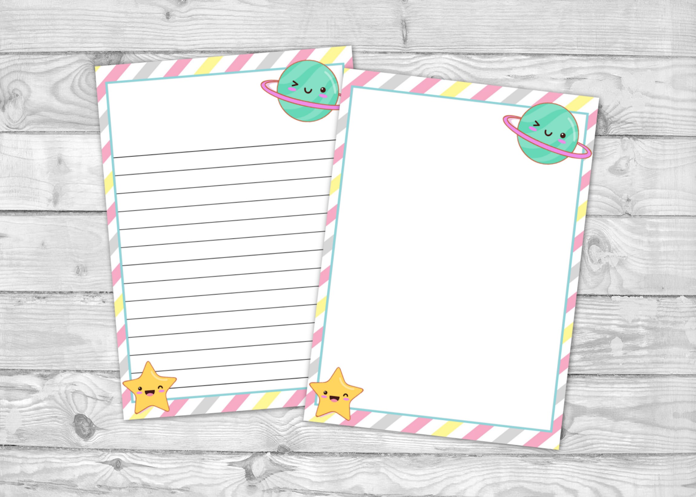 Printable Note Paper Kawaii Stationery Cute Writing Paper - Etsy