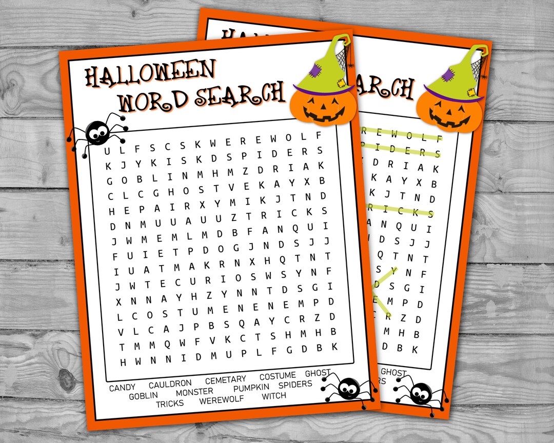 Printable Halloween Activity for Kids, Halloween Word Search With ...