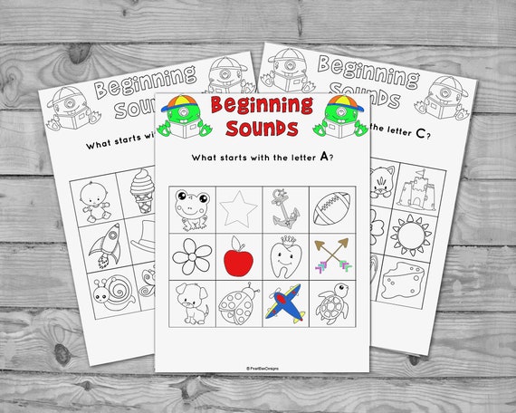 Printable Preschool Phonics Worksheets Beginning Sounds | Etsy