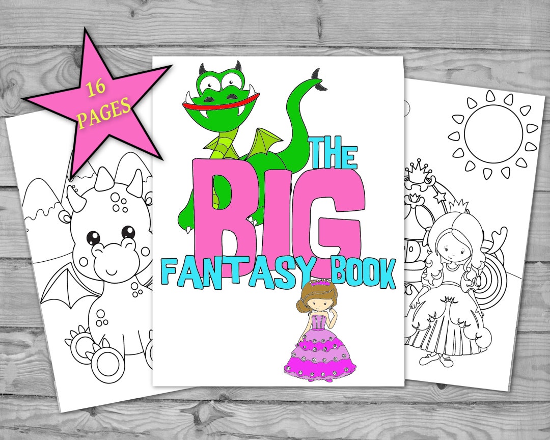 Printable Fantasy Coloring Book for Kids, Kids Coloring Sheets, 16 ...