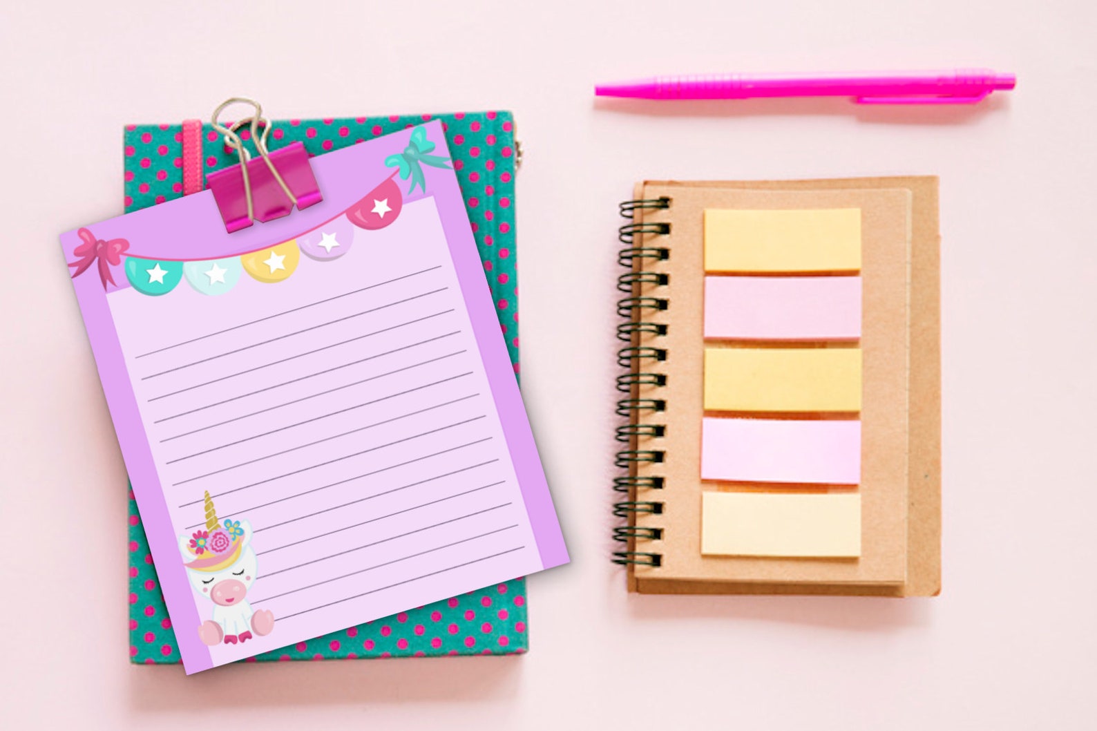 Printable Kawaii Stationary, Unicorn Pages, Cute Note Cards - Etsy