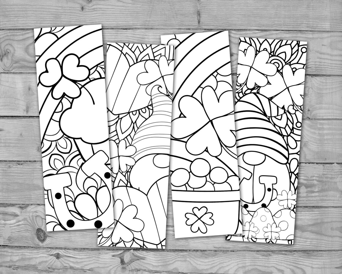 Printable St Patrick's Day Coloring Bookmarks St Paddy - Etsy