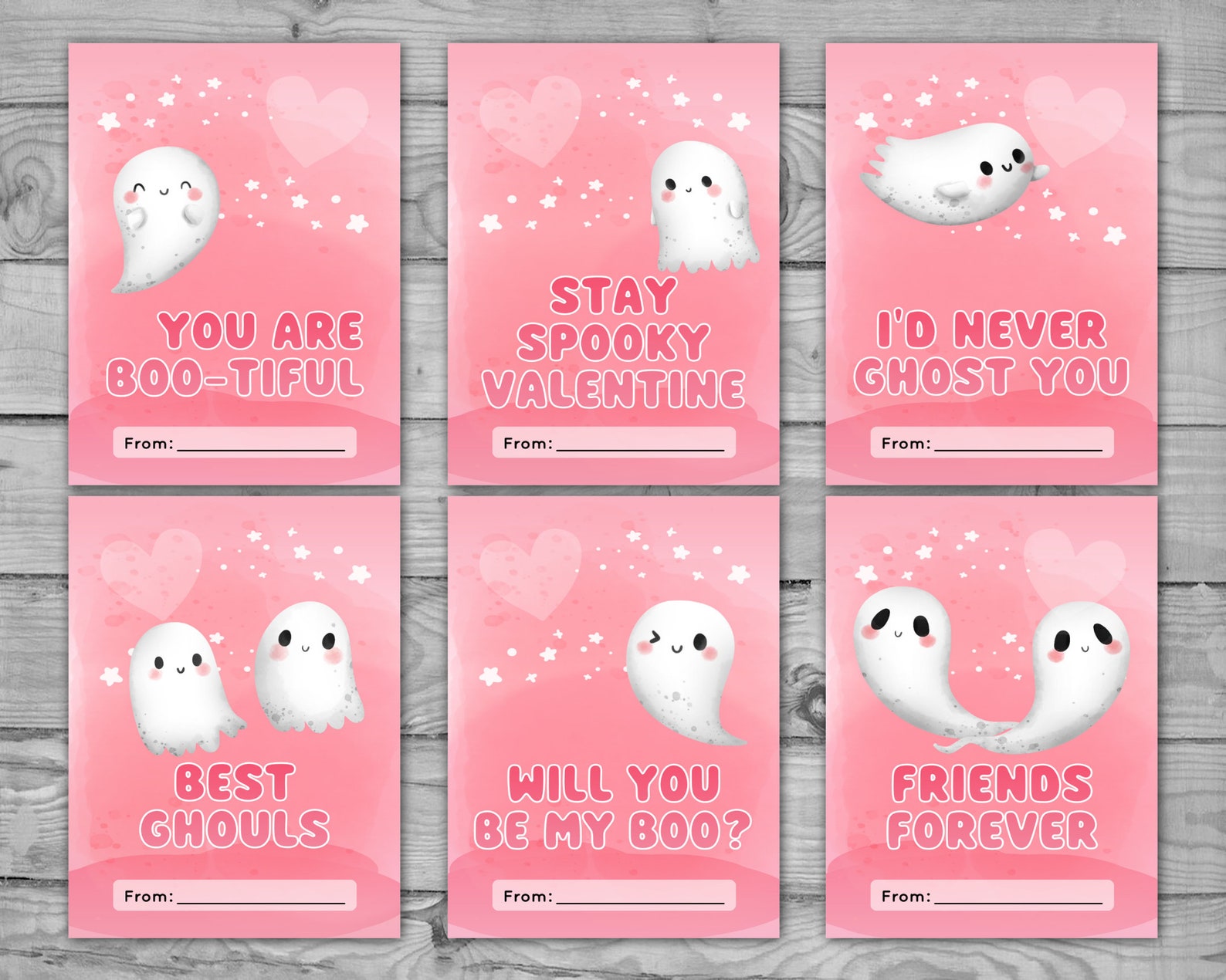 Printable Spooky Valentines Day Cards Kawaii Goth Valentine's Cards for ...