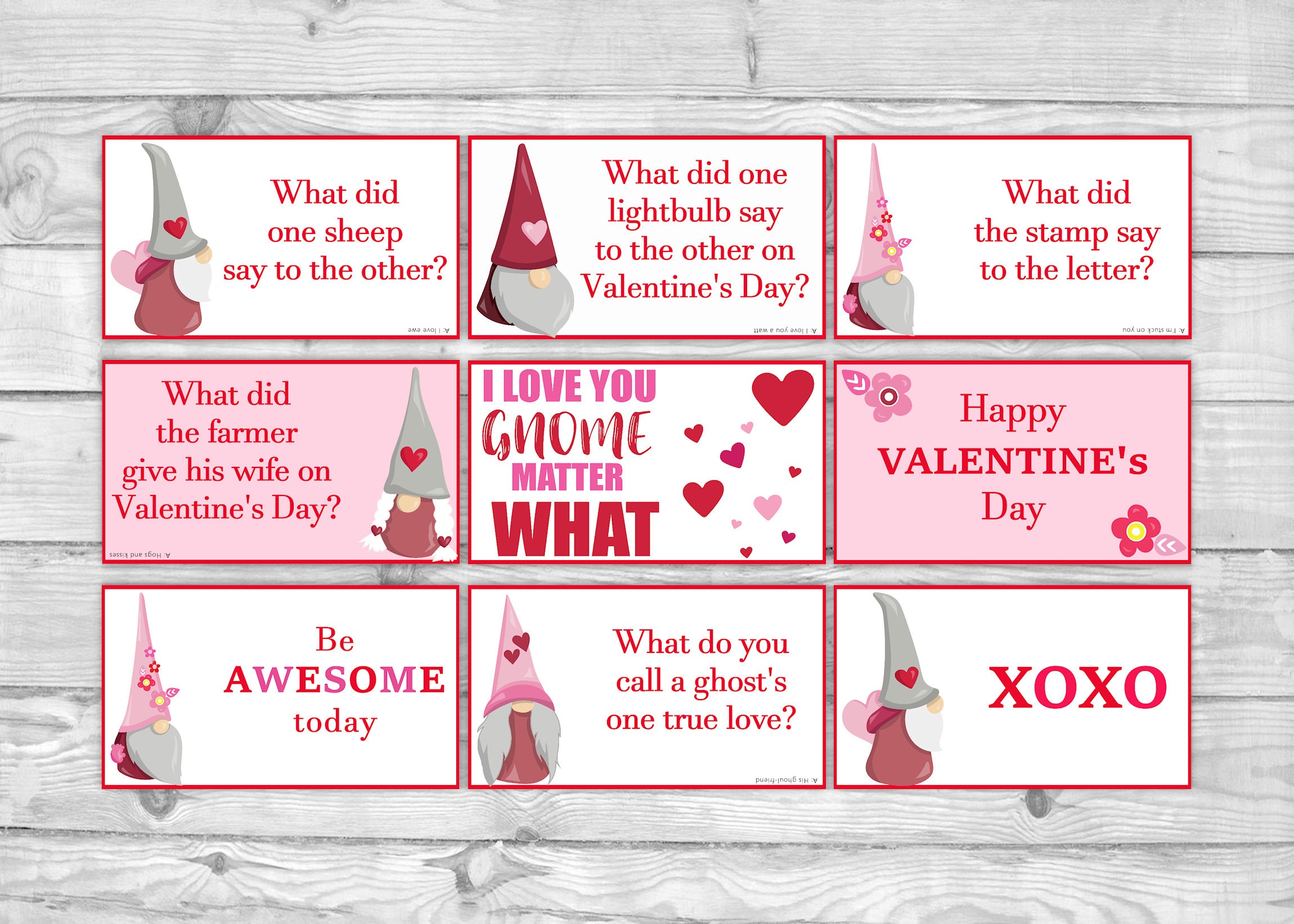 Printable Valentine Lunch Box Notes, School Lunch Notes, Printable Kids ...