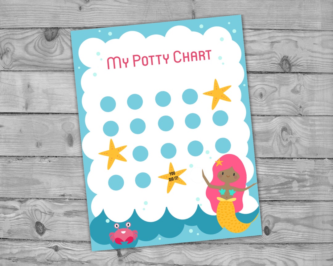 Printable Mermaid Potty Chart, Kid's Sticker Chart, Instant Download ...