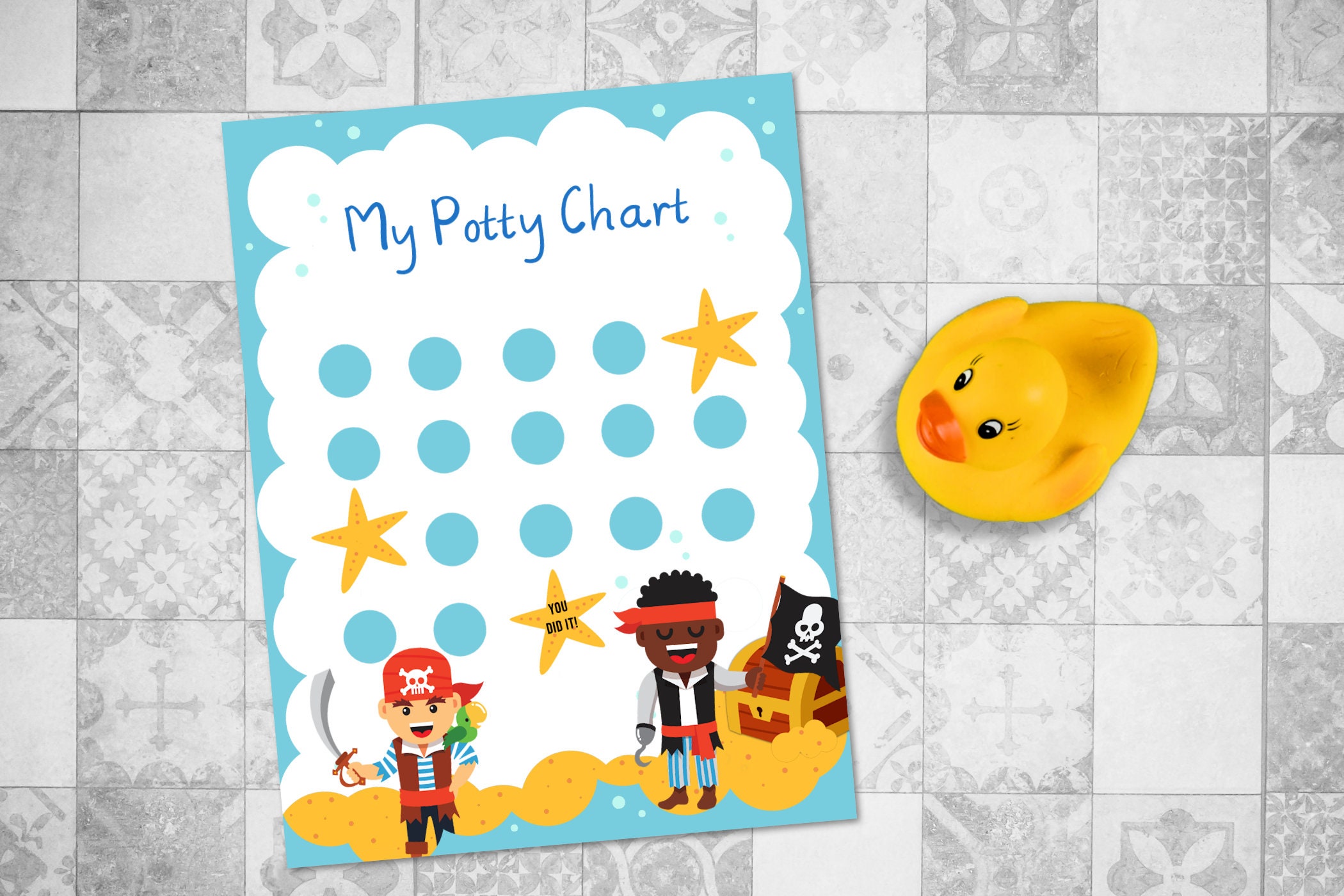 Printable Pirate Potty Chart, Kid's Sticker Chart, Instant Download ...