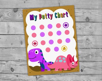 Printable Dino Potty Chart, Dinosaur Sticker Reward Chart, Instant ...