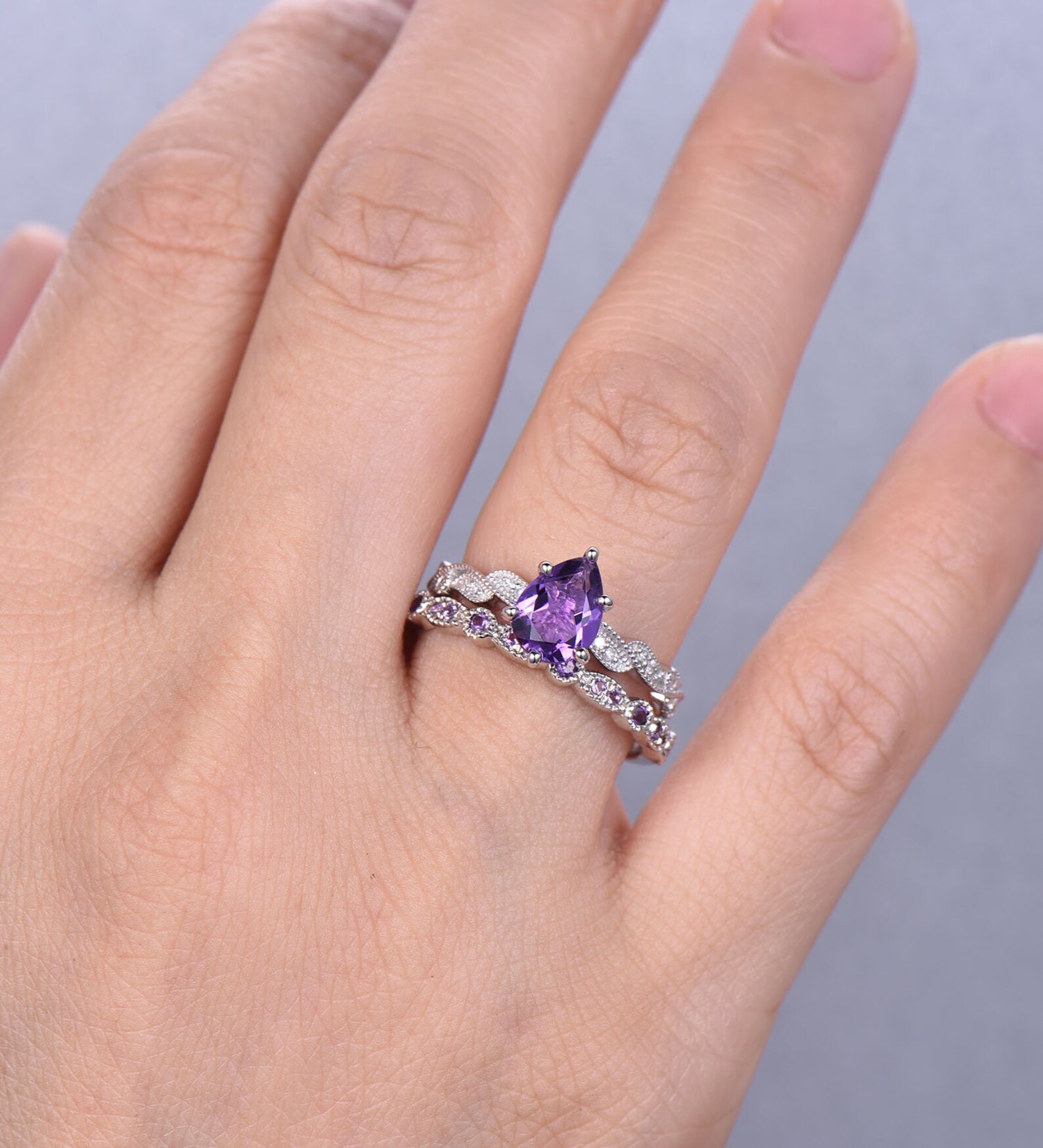 Natural Amethyst Ring Sterling Silver Ring Amethyst Ring | Etsy