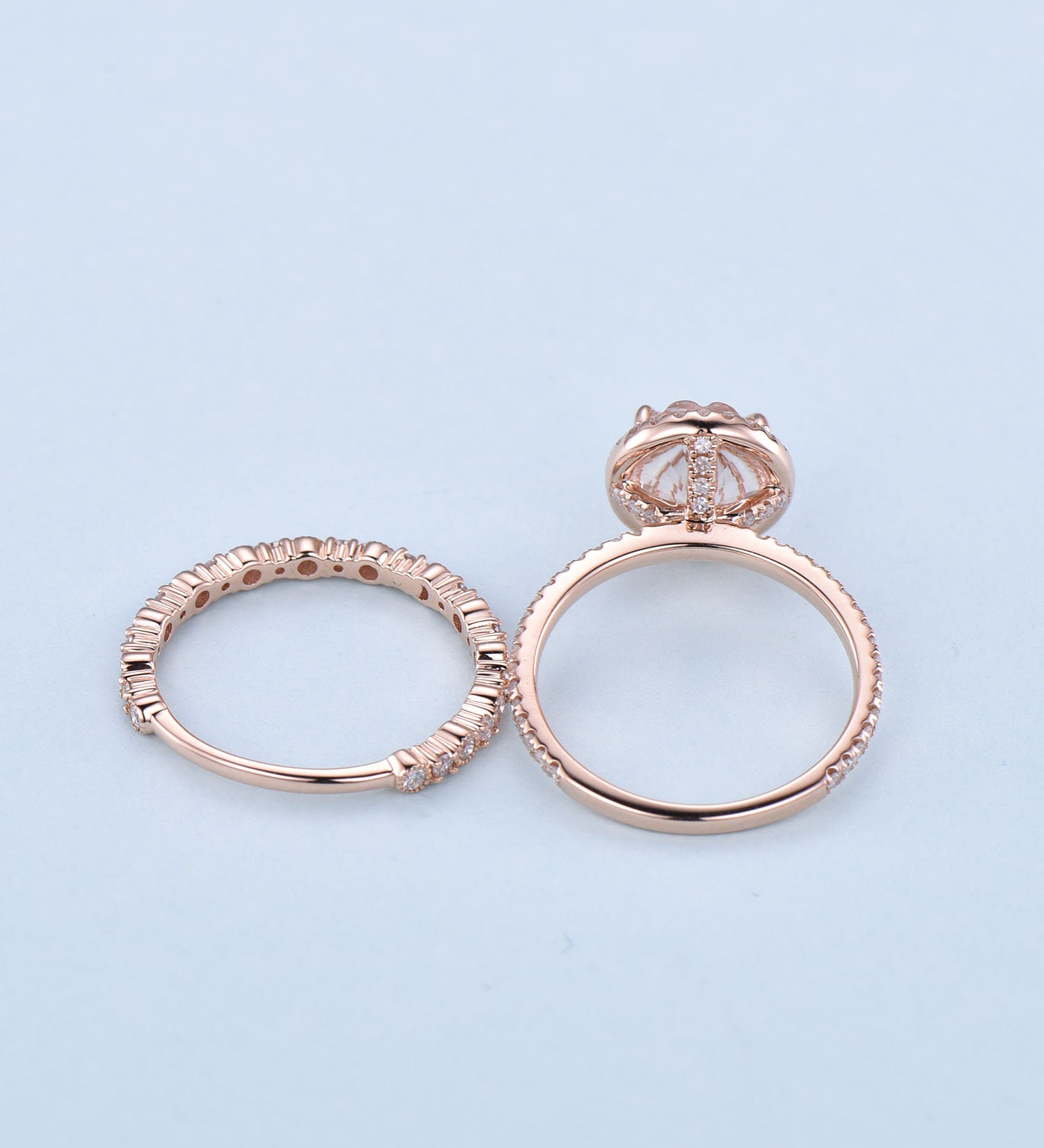 8mm Round Morganite Engagement Ring Rose Gold Morganite Ring - Etsy