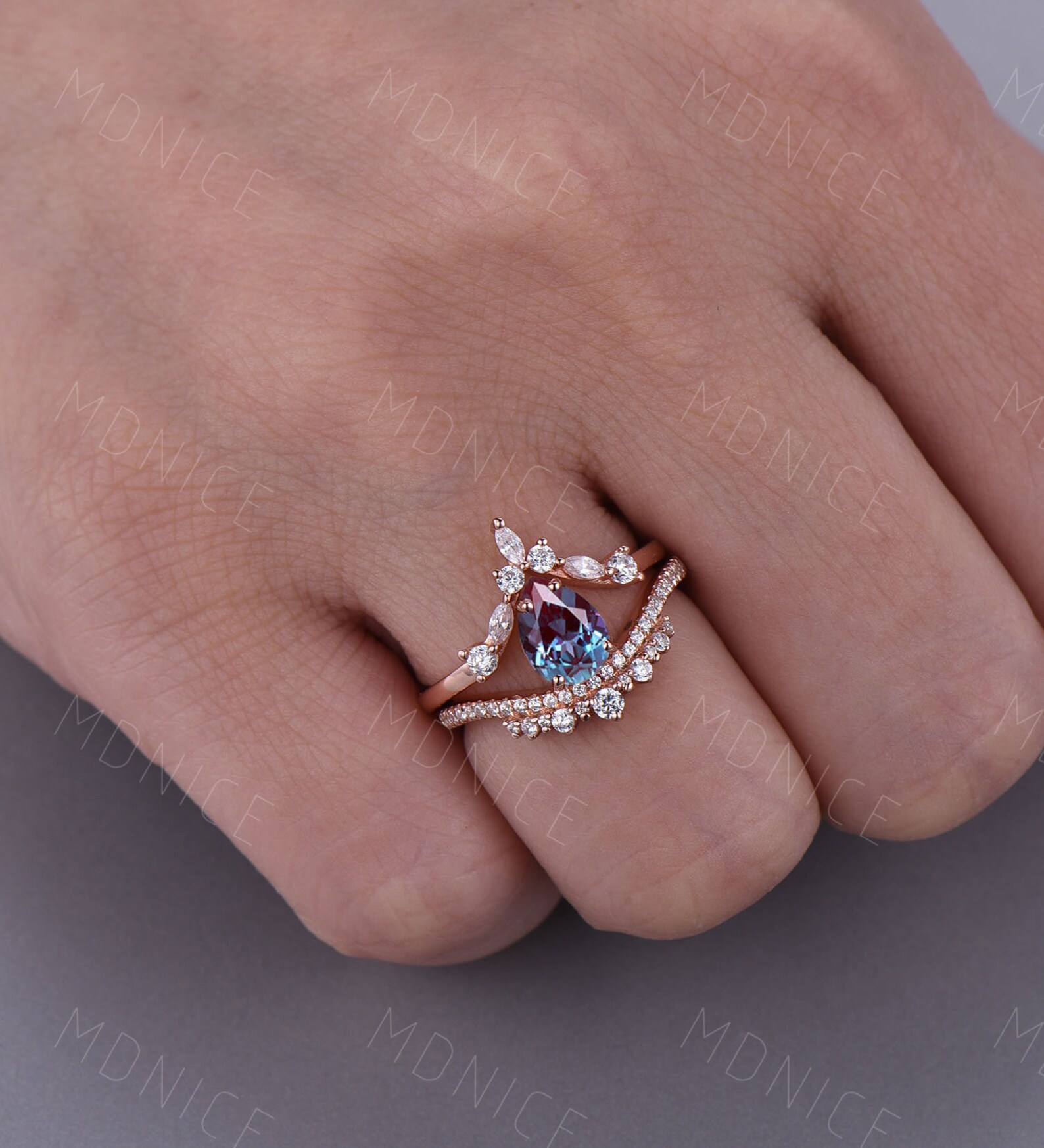 Vintage Alexandrite Ring Pear Shaped Alexandrite Engagement - Etsy