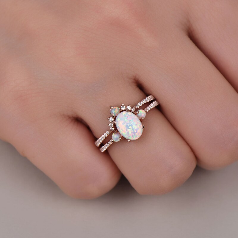 Opal Ring Set - Etsy