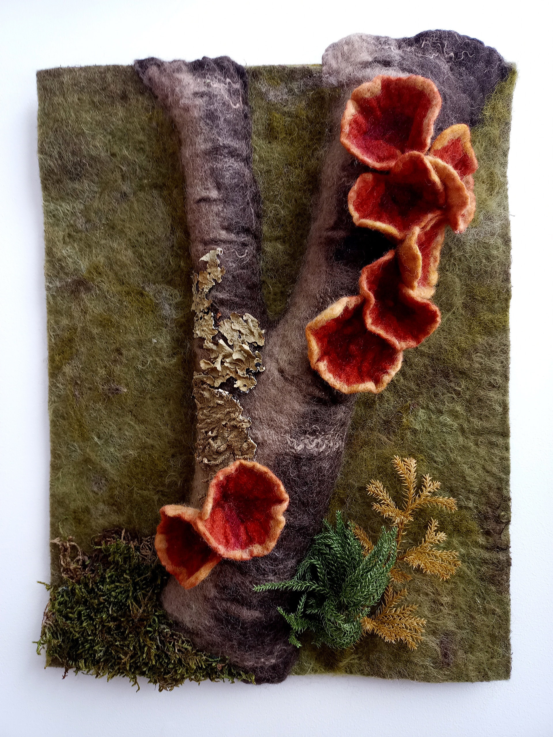 Felted Forest Wall Art, Felted Undergrowth Scene, Biophilic Design ...
